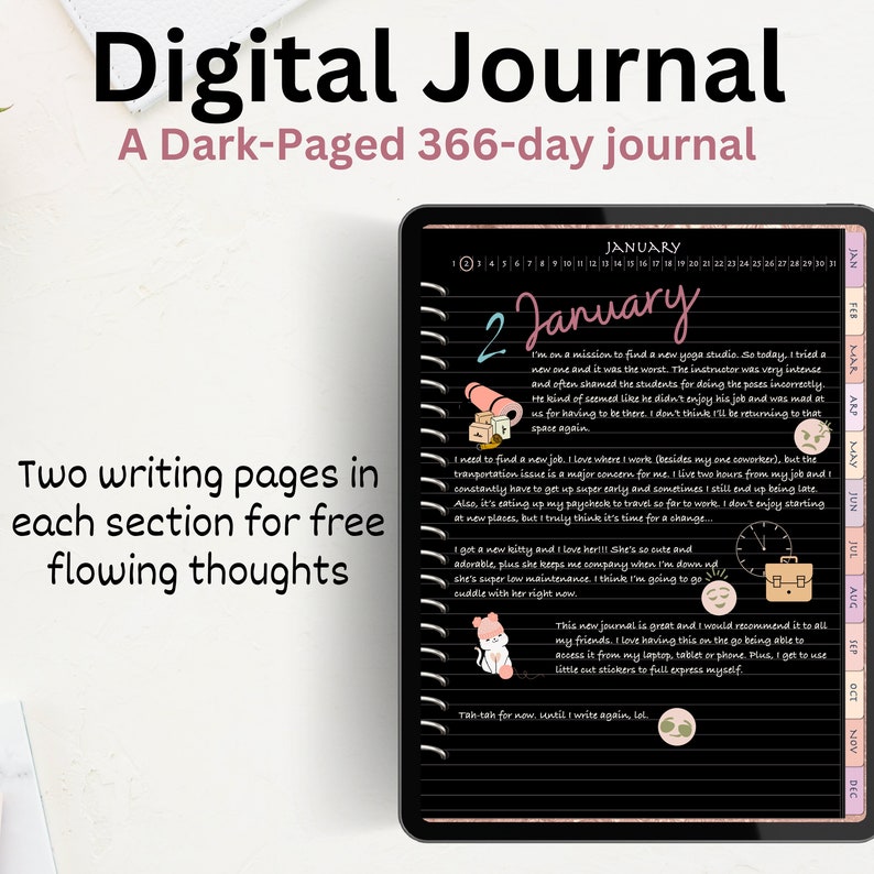 366-day Dark Digital Journal: Enhance Your Journey A Hyperlinked 2024 ...