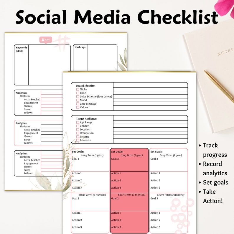 12-step Checklist Social Media Brand Kit: Designed With Content ...