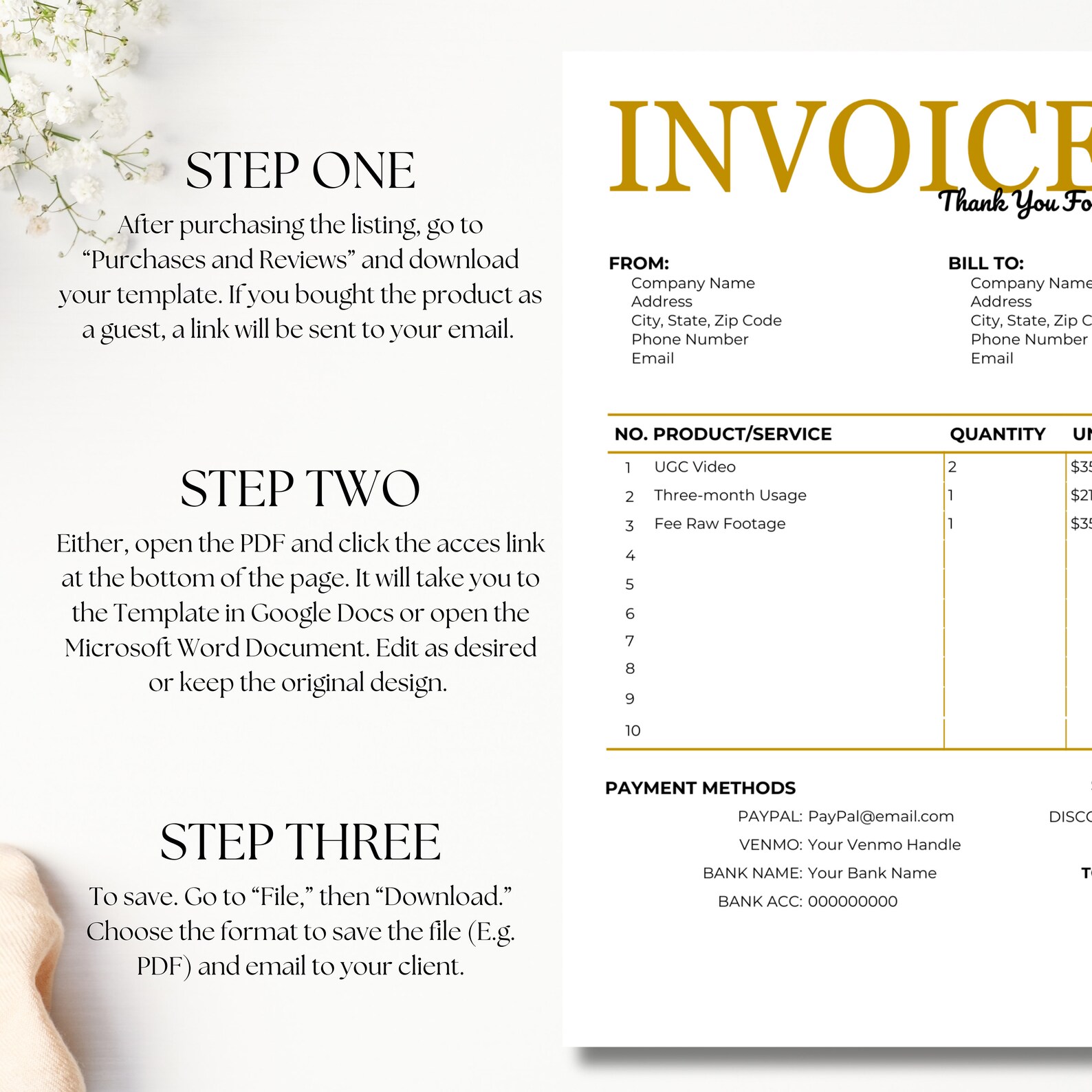 Small Business Invoice Template One Aesthetic Customizable Template ...