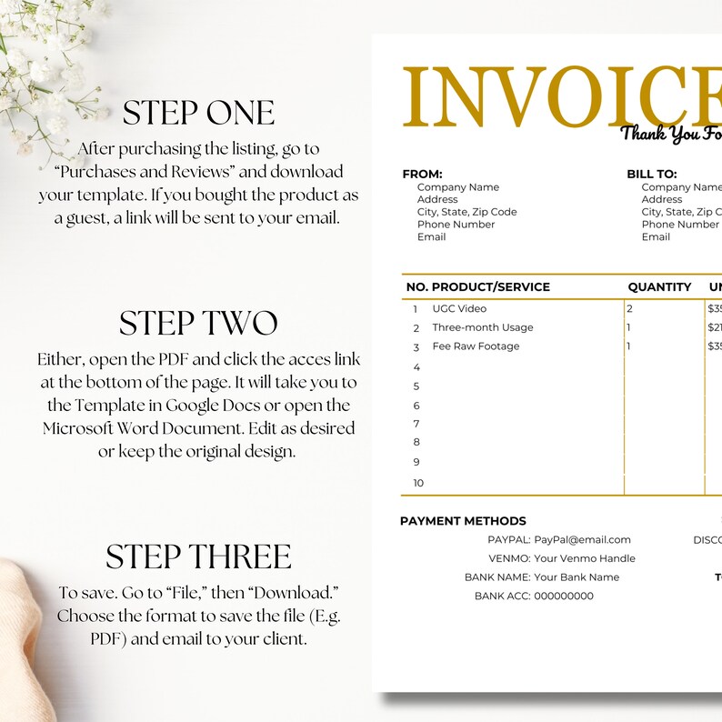 Small Business Invoice Template One Aesthetic Customizable Template ...