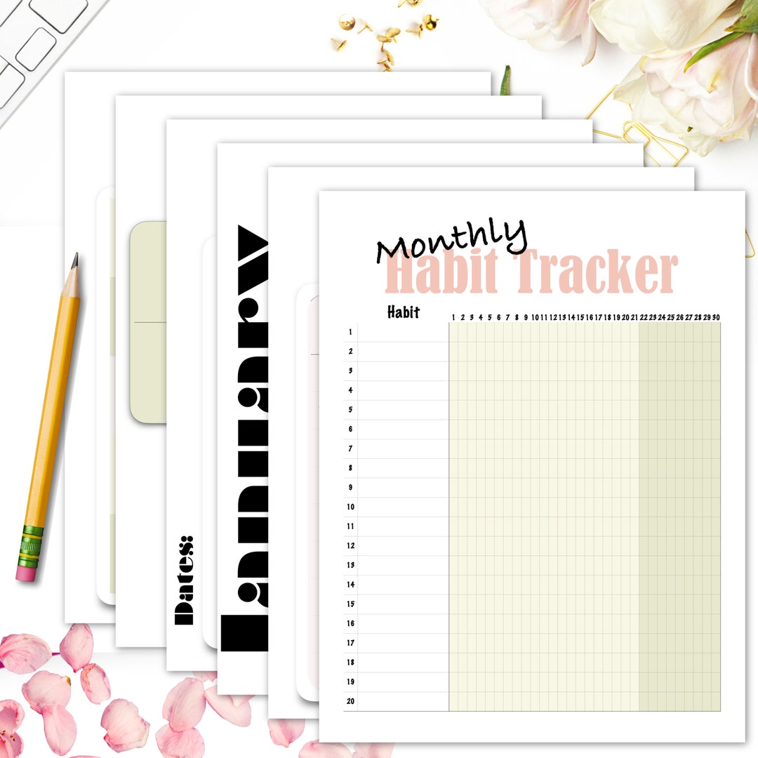 Monthly Habit Tracker! Set Your Daily Routine With Our Versatile ...