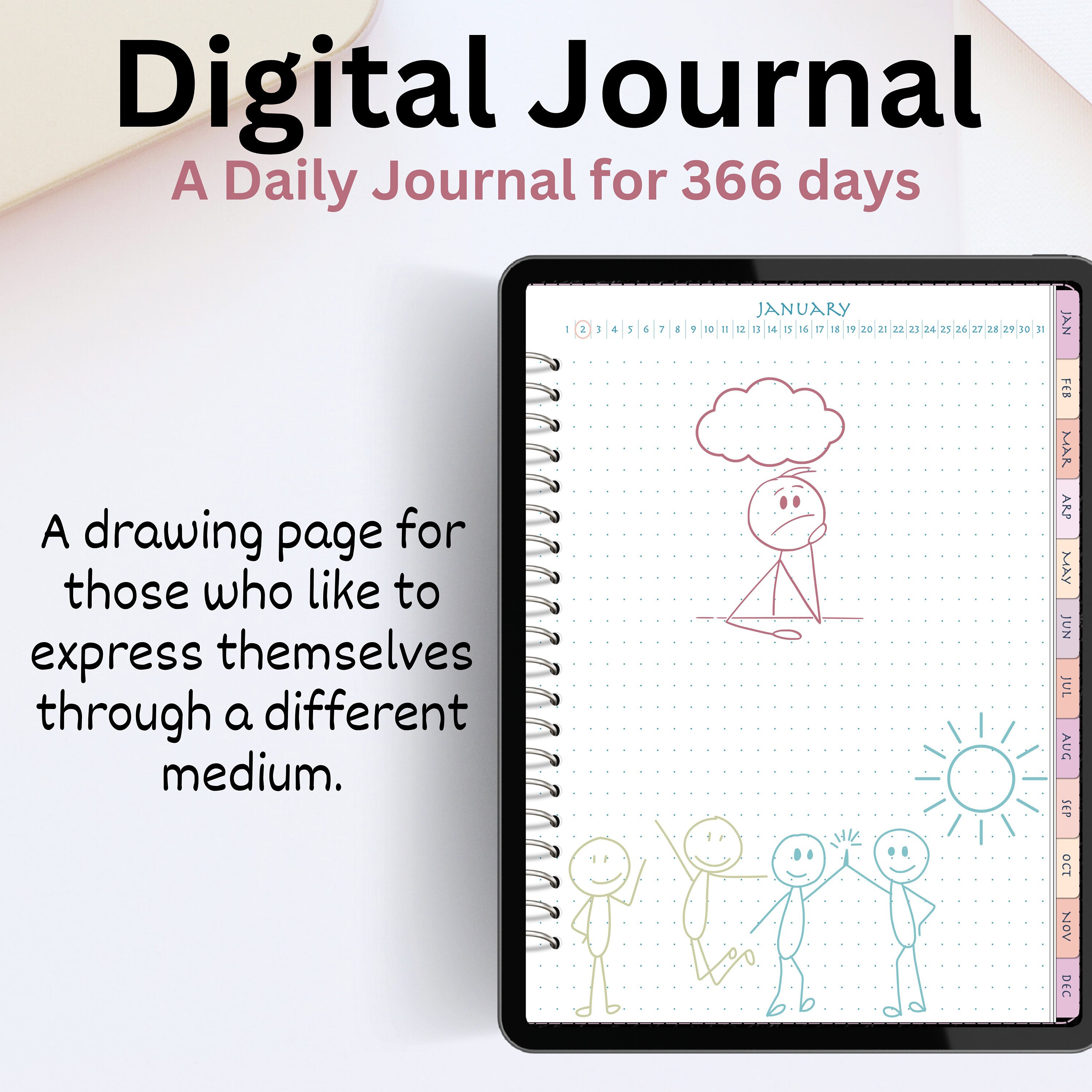 366-day Daily Digital Journal: Hyperlinked Mindfulness Journal for Easy ...