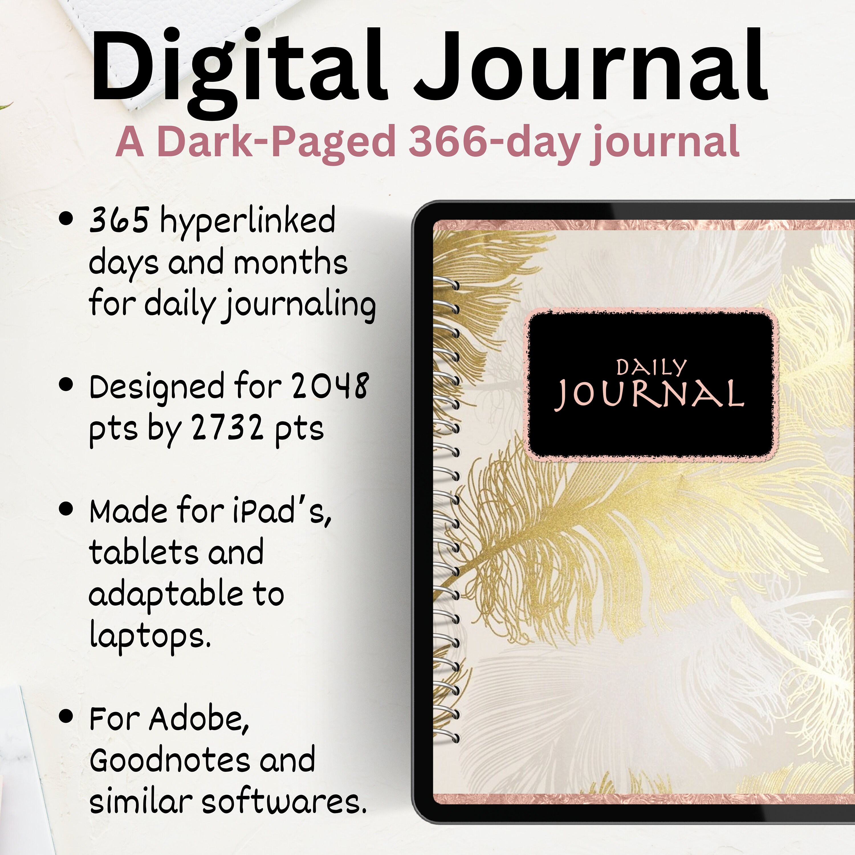 366-day Dark Digital Journal: Enhance Your Journey A Hyperlinked 2024 ...