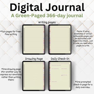 366-day Daily, Green-paged Digital Journal: Dive Into Daily Reflection ...