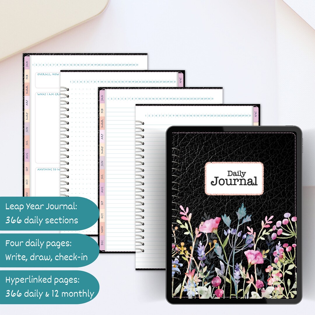 366-day Daily Digital Journal: Hyperlinked Mindfulness Journal for Easy ...