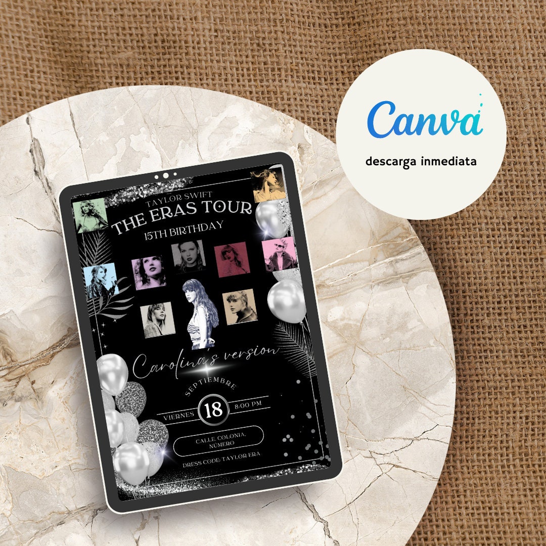 The Eras Tour Editable Birthday Invitation, Download for Invitation ...