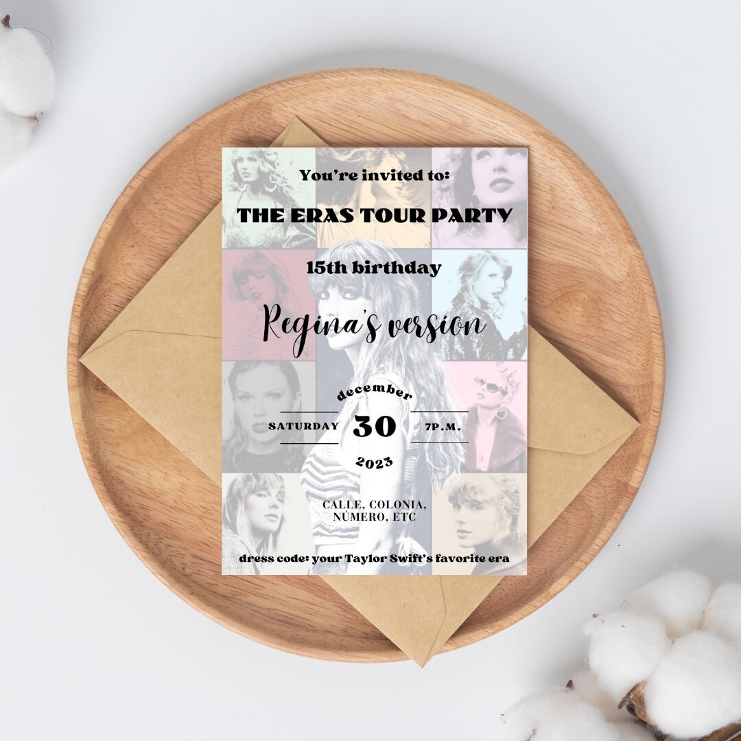 The Eras Tour Taylor Swift Editable Invitation for Birthday Party ...