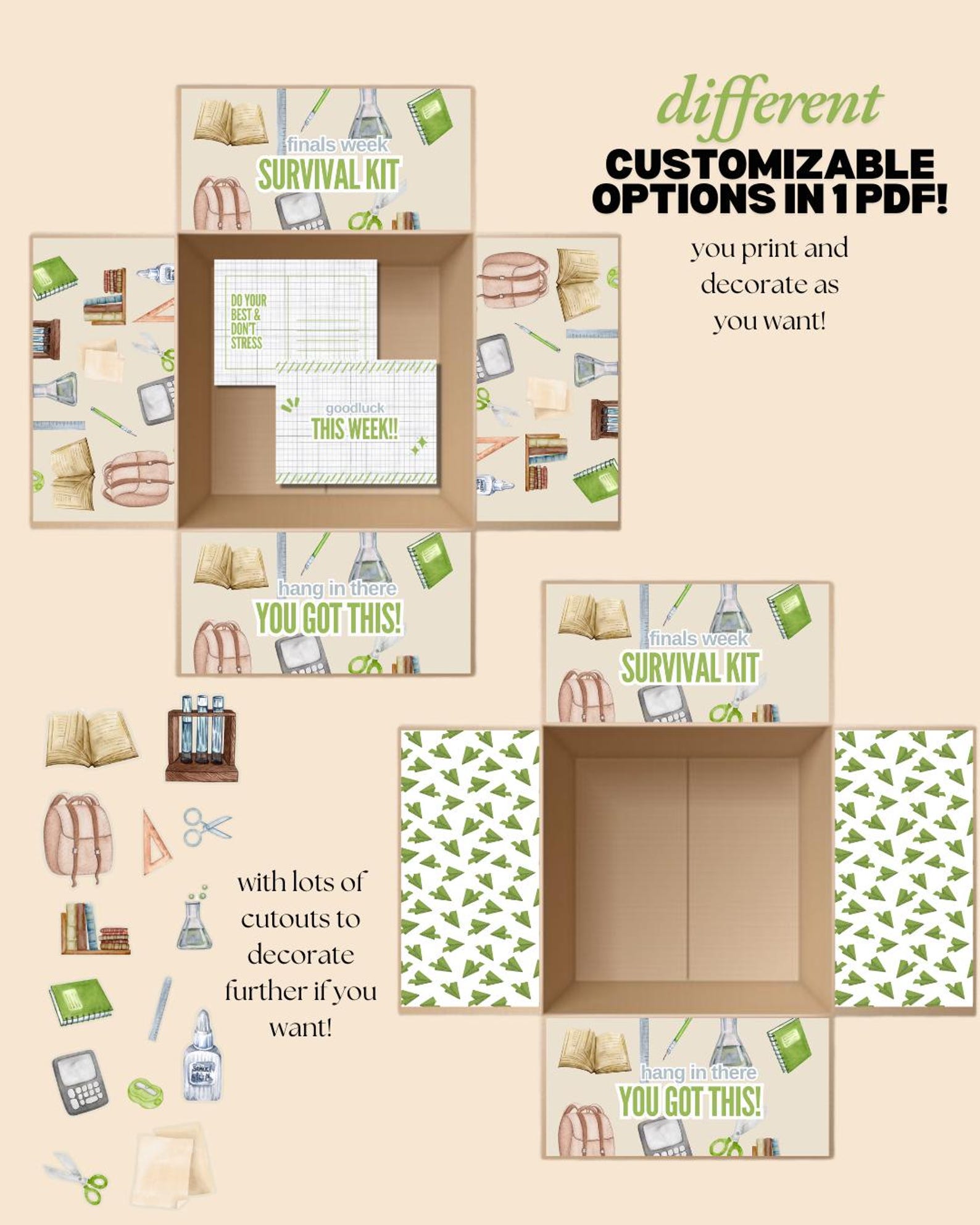 Finals Survival Kit Green | Exam Essentials | College Student Gifts ...