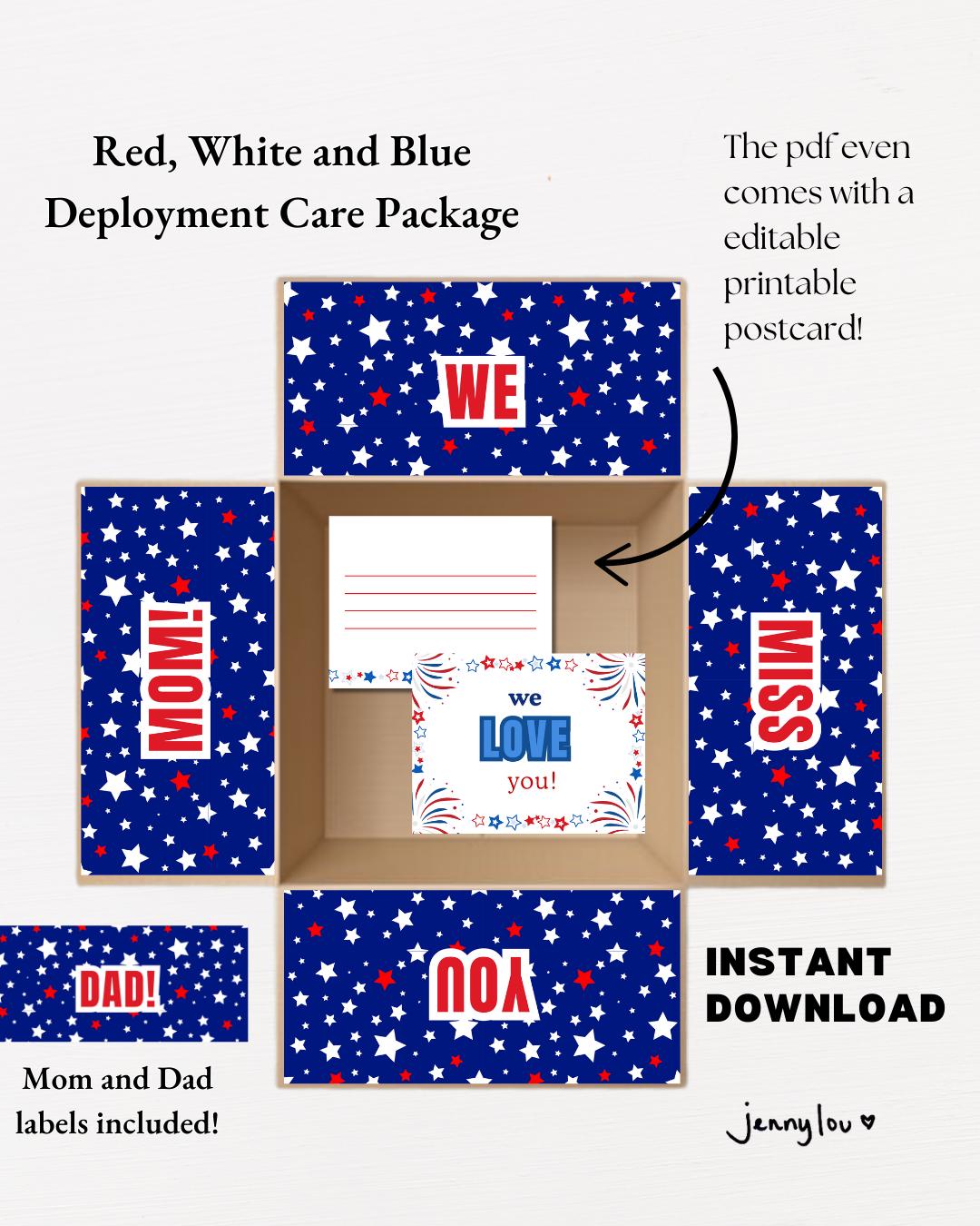 Deployment Red White and Blue Care Package | USA Army, Air Force ...