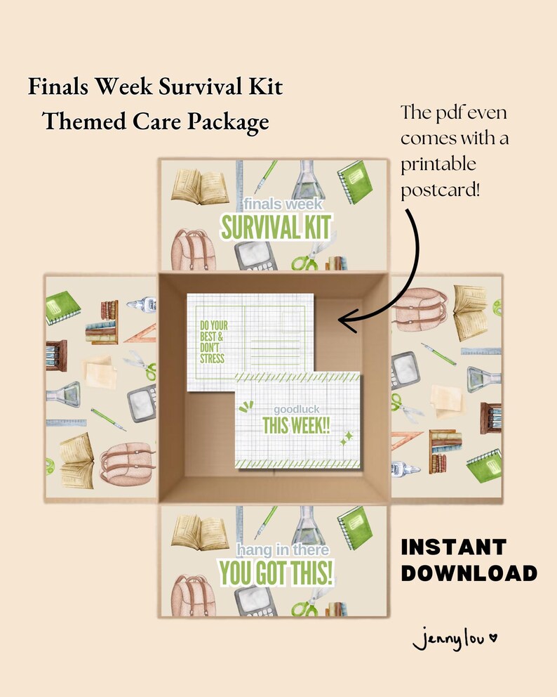 Finals Survival Kit Green | Exam Essentials | College Student Gifts ...