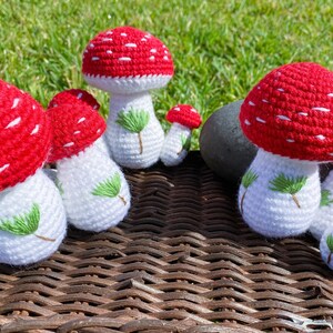 Mushroom Crochet Pattern, Red Mushrooms Set of 3 ,digital PDF Crochet ...