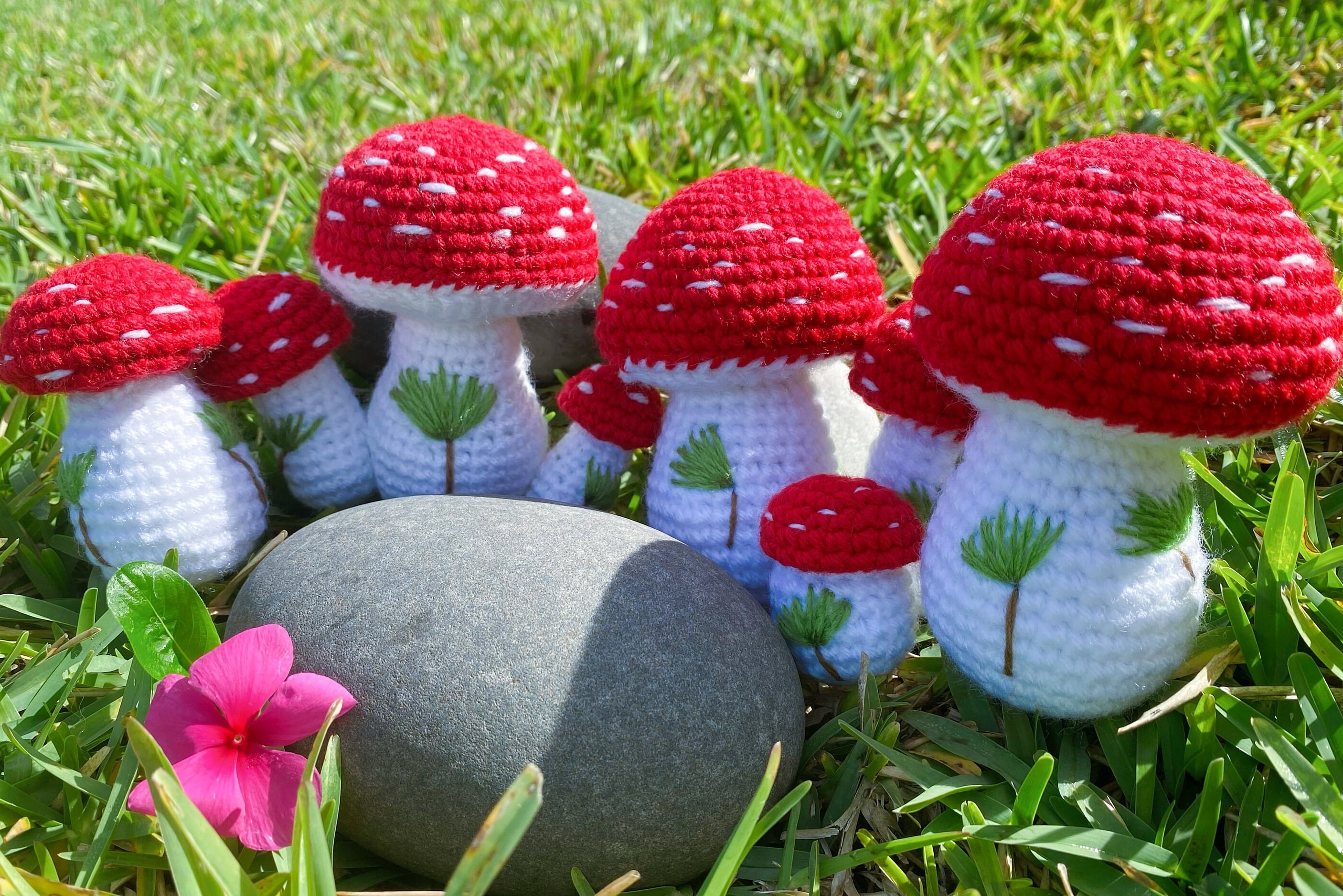 Mushroom Crochet Pattern, Red Mushrooms Set of 3 ,digital PDF Crochet ...