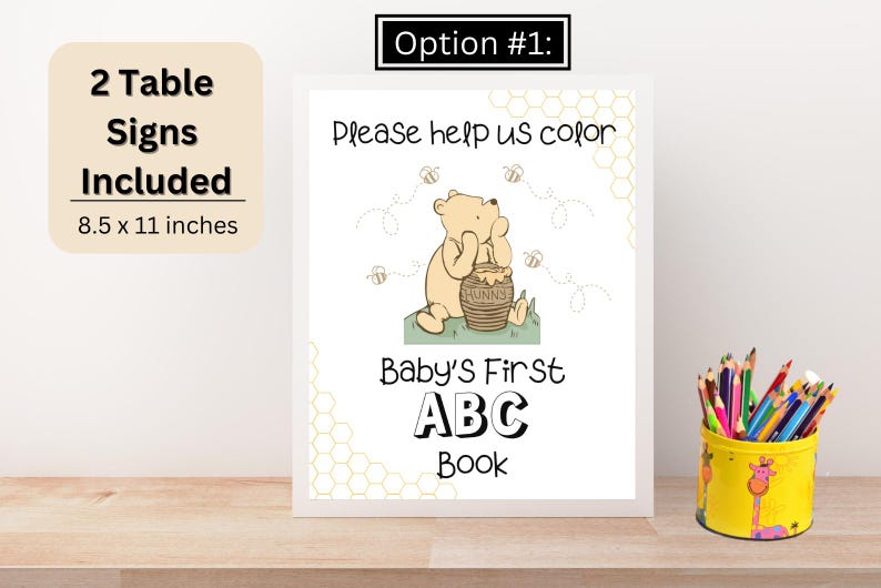 Winnie-the-pooh Blank Alphabet Book, ABC Book Baby Shower Activity ...