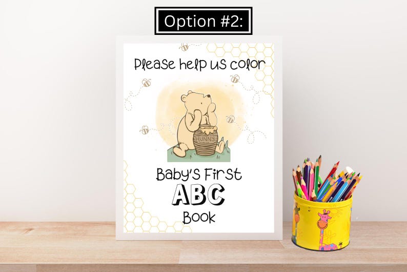 Winnie-the-pooh Blank Alphabet Book, ABC Book Baby Shower Activity ...