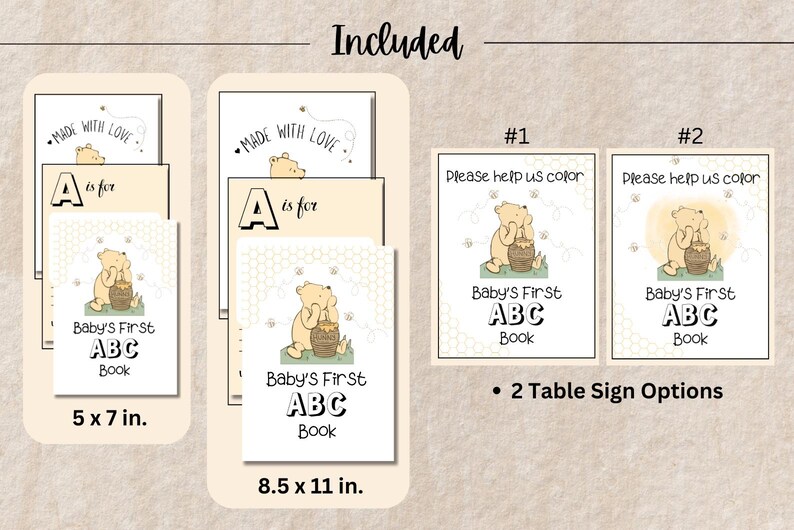 Winnie-the-pooh Blank Alphabet Book, ABC Book Baby Shower Activity ...