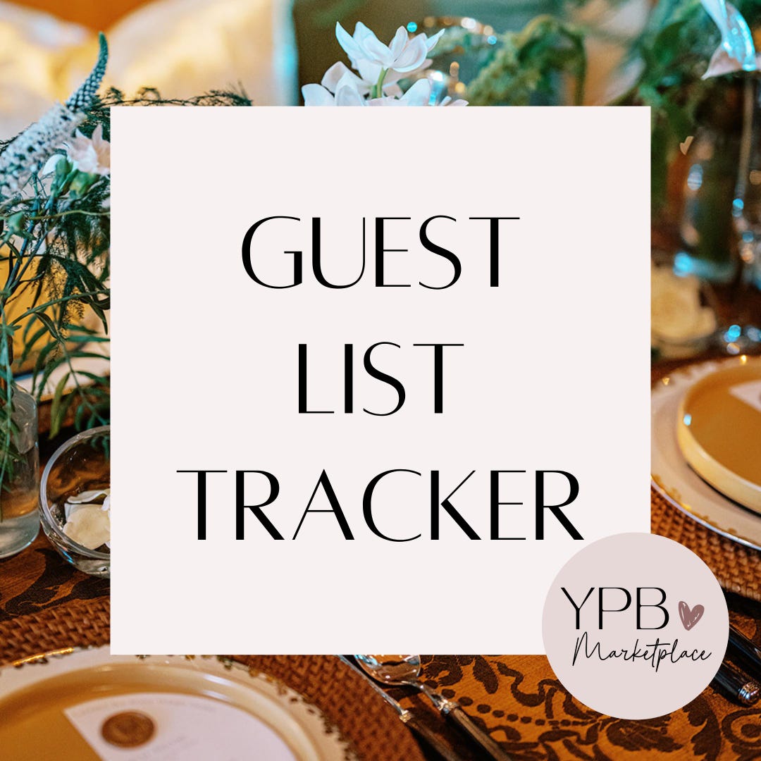 Wedding Guest Tracker & Seating Chart Tool - Instant Download - Etsy