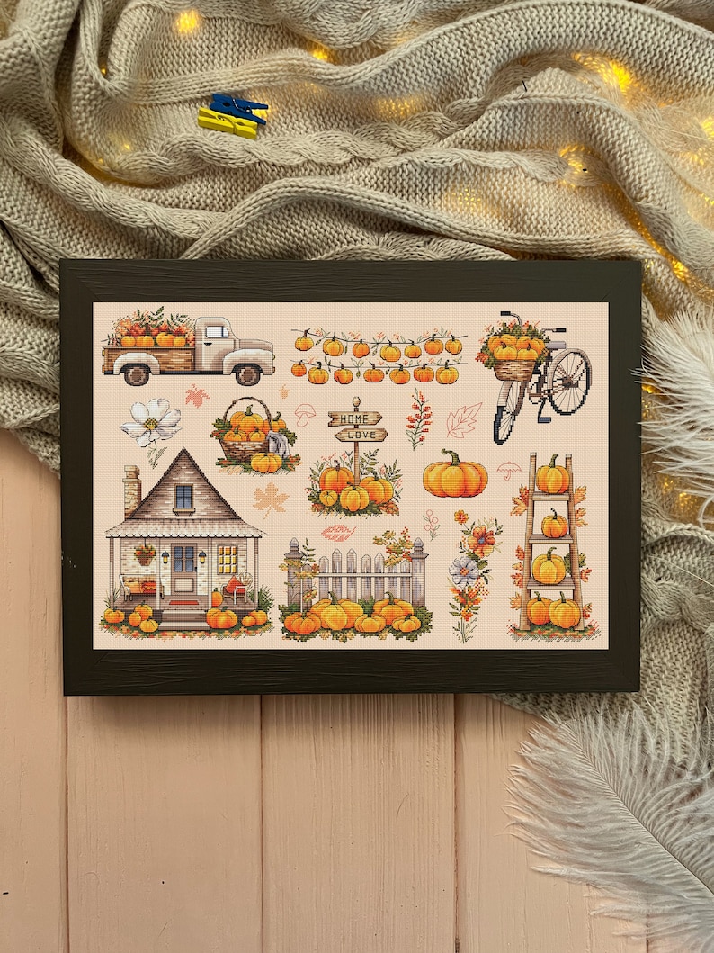 Cozy Autumn Stitching Bundle - Sampler Cross Stitch Pattern Set ...