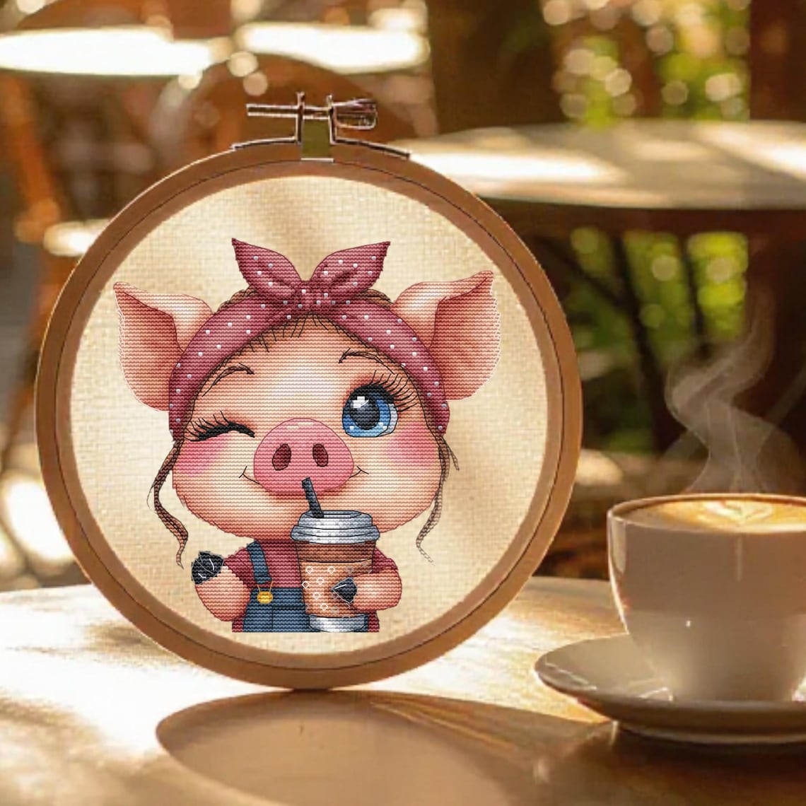 Adorable Peggy the Pig Cross Stitch Pattern - Fun Animal Design - Etsy