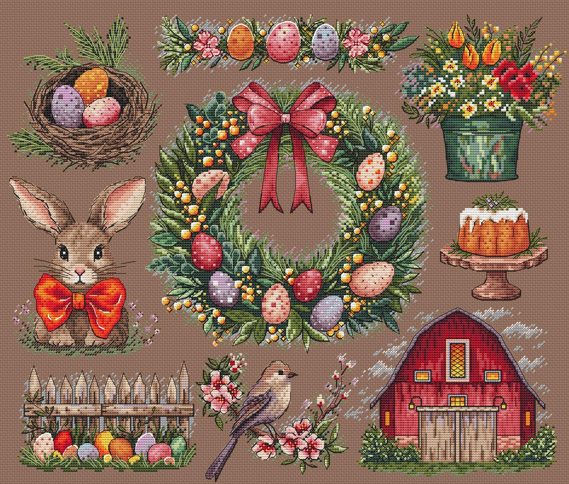 Easter Sampler Cross Stitch Pattern - Instant Download PDF - Etsy
