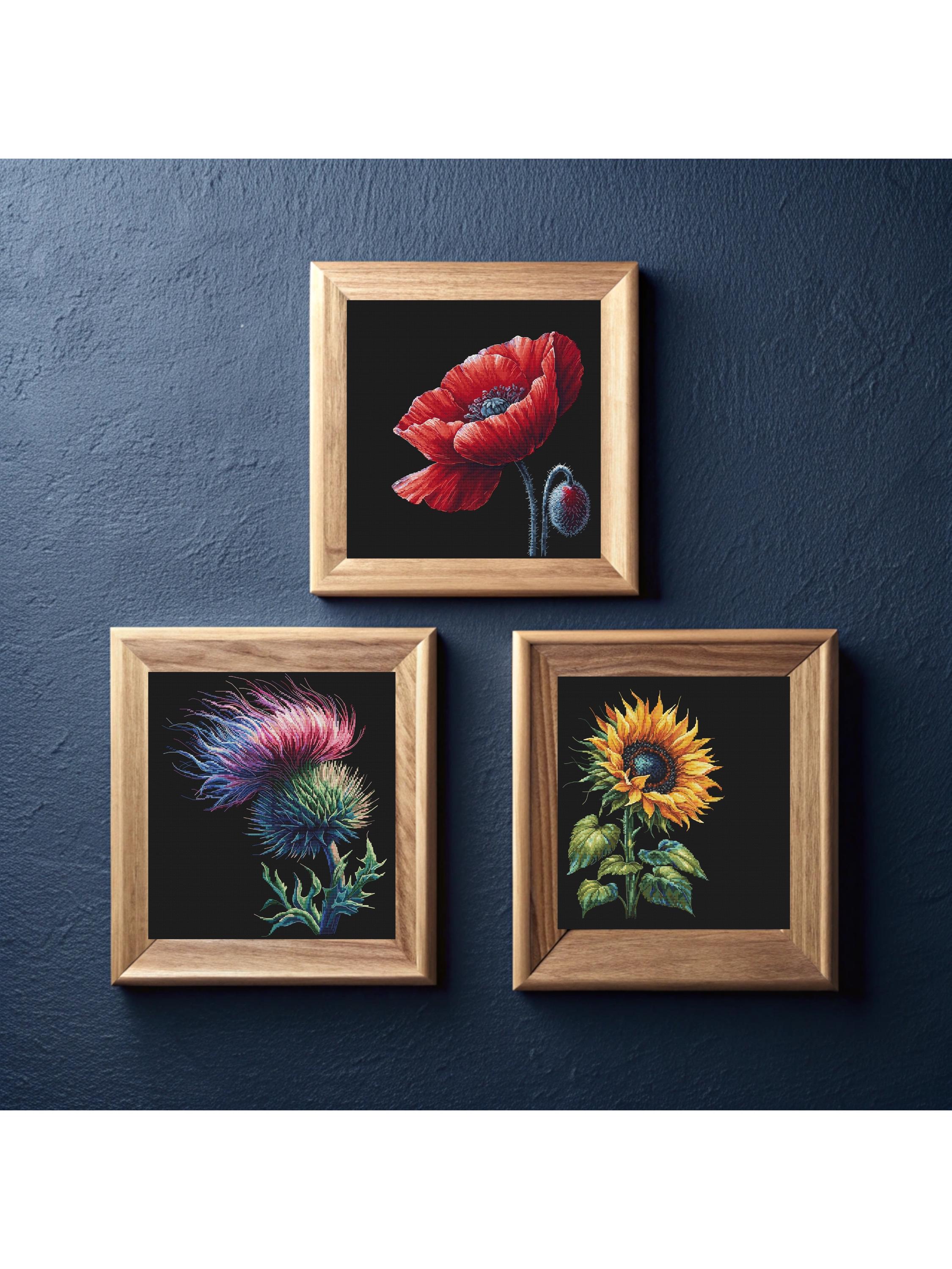 Contemporary Floral Needlepoint Pattern - Minimalist Flower Design - Etsy