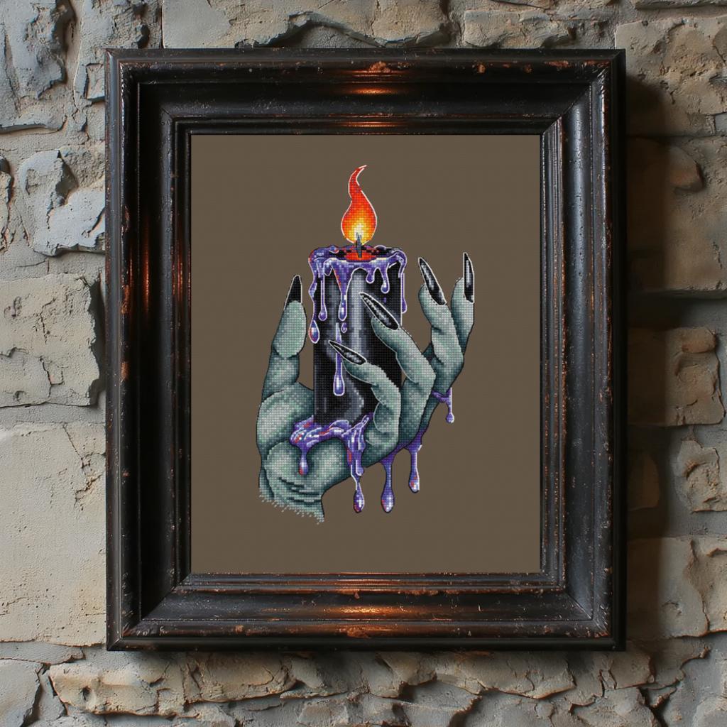 Cursed Flame Cross Stitch Pattern PDF | Gothic Embroidery | Dark ...