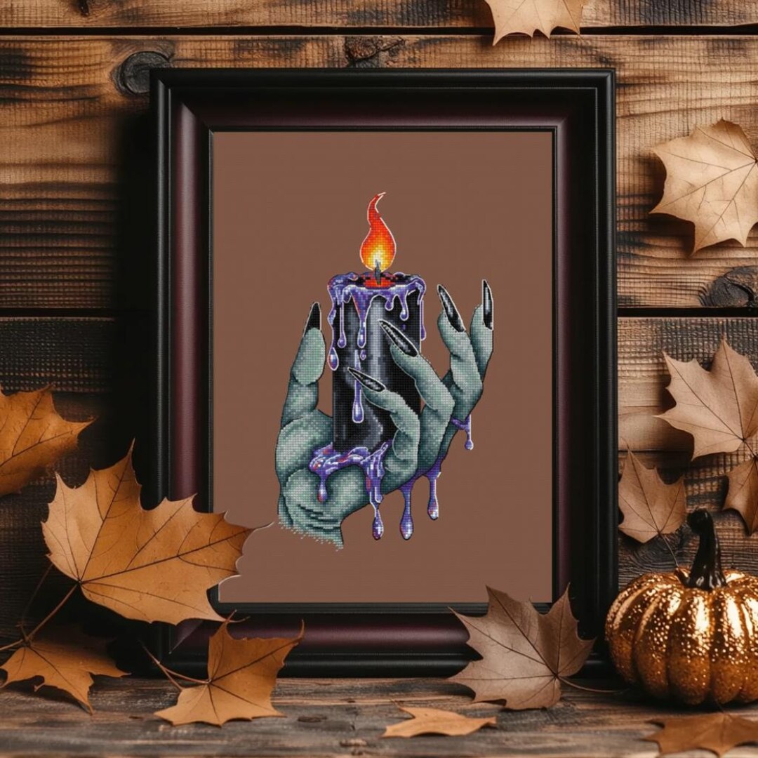 Cursed Flame Cross Stitch Pattern PDF | Gothic Embroidery | Dark ...