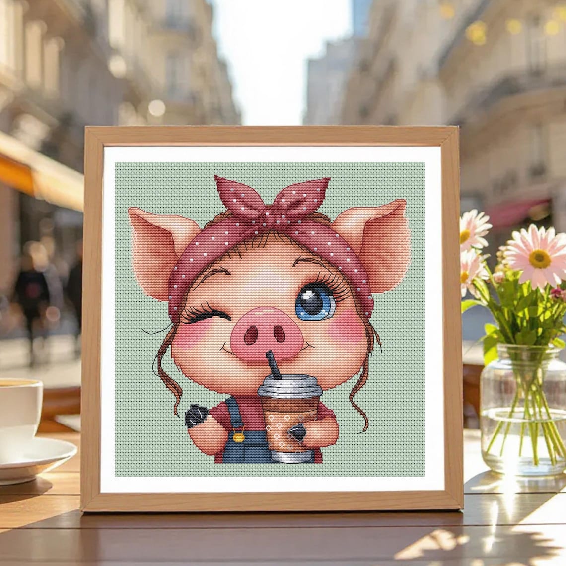 Adorable Peggy the Pig Cross Stitch Pattern - Fun Animal Design - Etsy