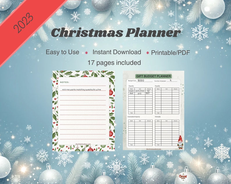 Printable Christmas Planner Christmas Gifts Budget Printable Organizer ...