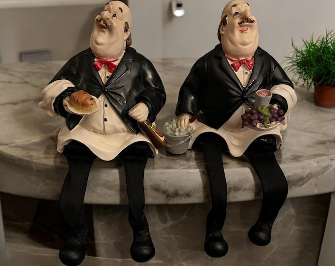 Shelf Sitter Chef Figurine Pair Home Window Decoration Kitchen ...