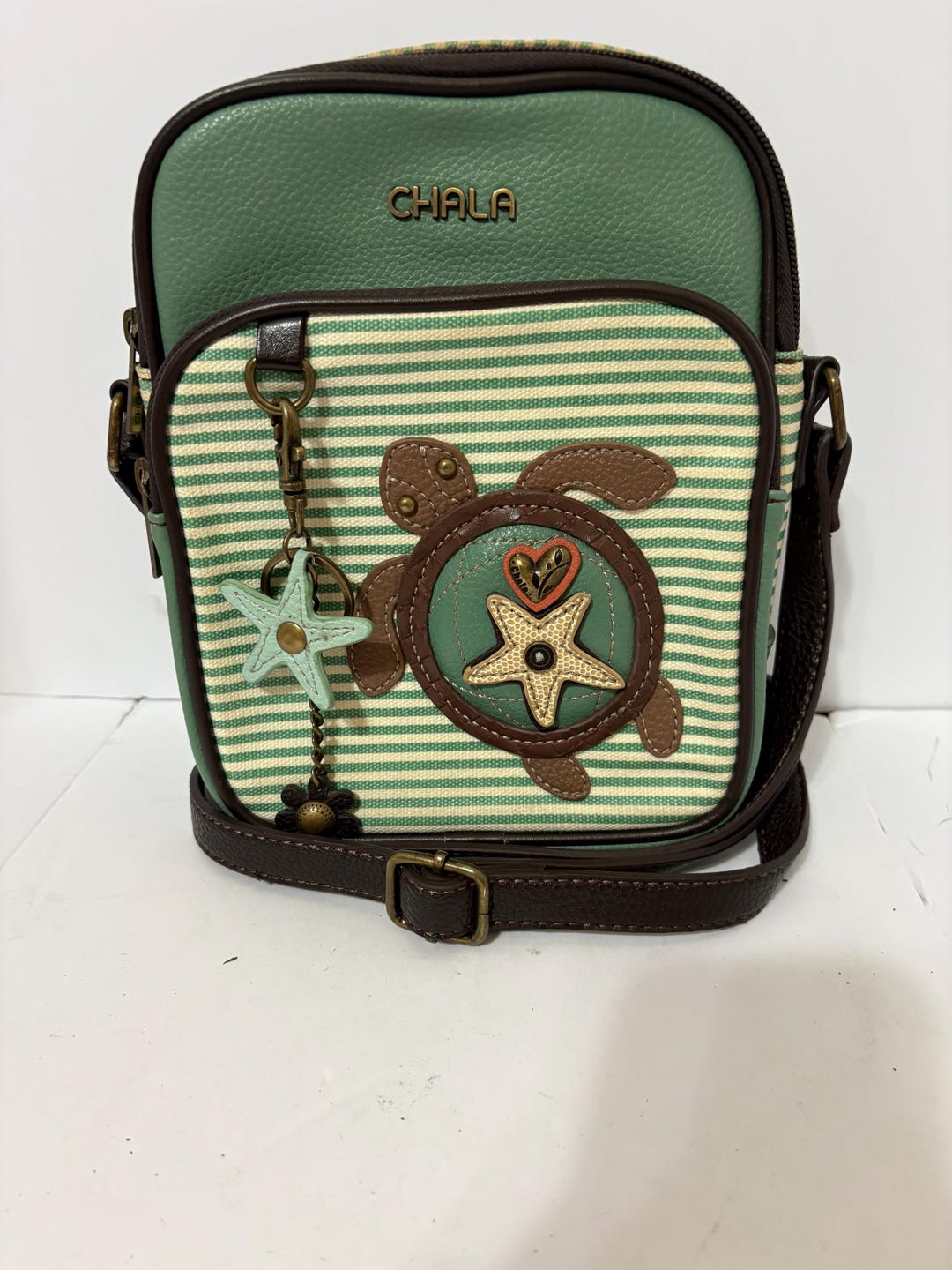 EUC Chala Green and Brown Turtle Crossbody Bag. LIKE NEW. - Etsy