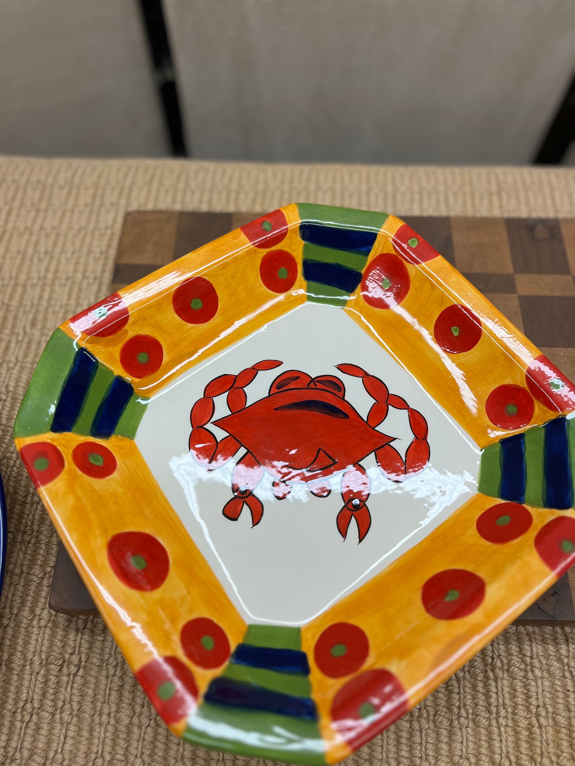 Vicki Carroll Pottery Beautiful Crab Pattern Serving Bowl - Etsy