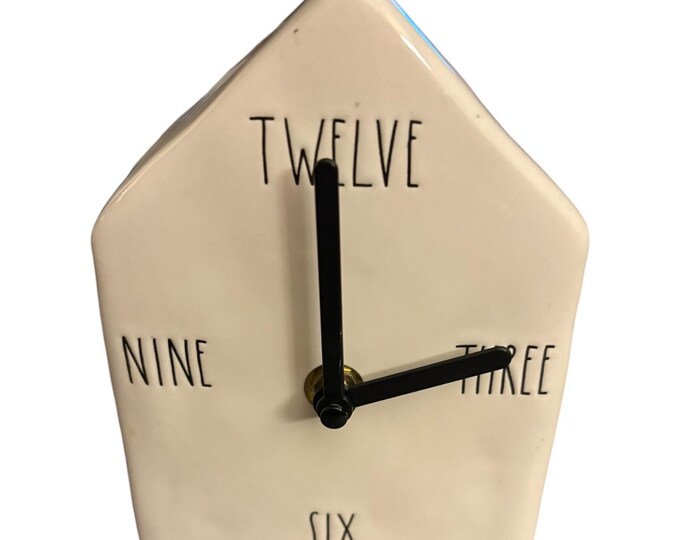 Rae Dunn Birdhouse Shaped Clock Mantle Shelf Desk White Magenta - Etsy