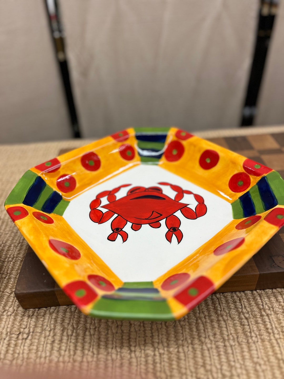 Vicki Carroll Pottery Beautiful Crab Pattern Serving Bowl - Etsy