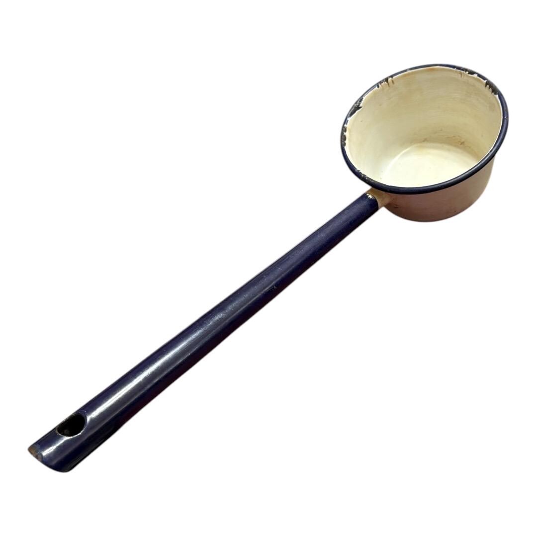 Vintage Black & White Enamelware Ladle Dipper 14-5/8" X 5" X 2.5" - Etsy