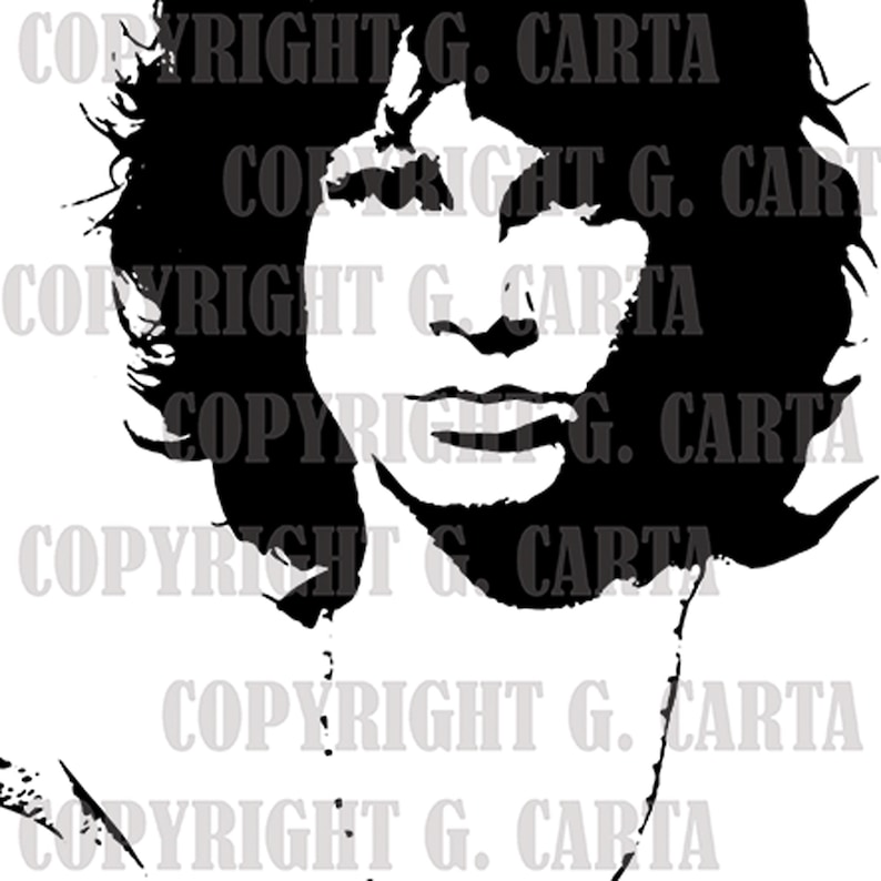 Jim Morrison the Doors Digital Stencil to Print for A3, 50x50, 80x80 ...