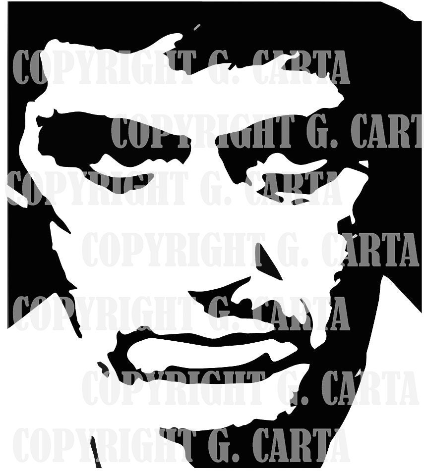 Simplified Digital Stencil for Beginners Al Pacino Scarface to Print ...