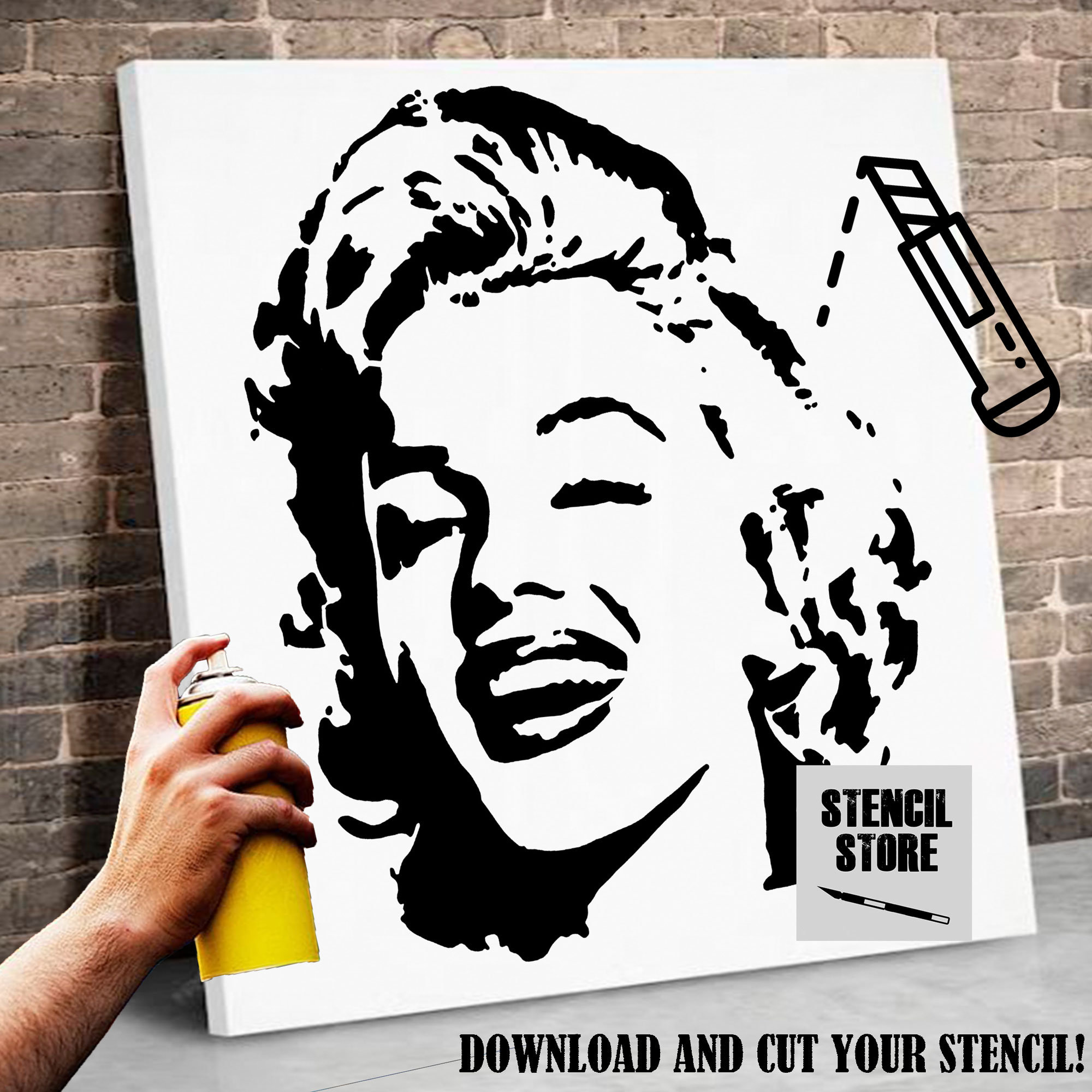 Marilyn Monroe Digital Stencil to Print for A3, 50x50, 80x80 DIY ...