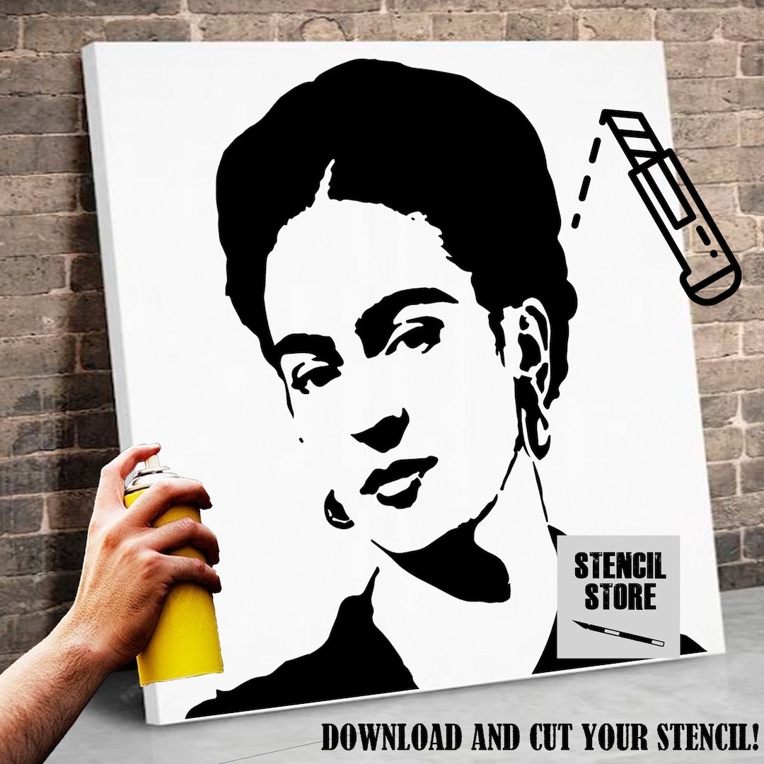 Frida Kahlo Digital Stencil to Print for A3, 50x50, 80x80 DIY Formats ...
