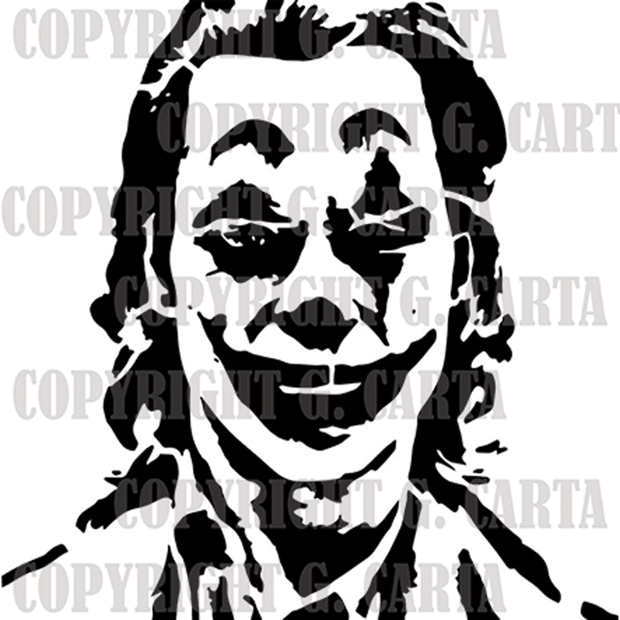 The Joker Joaquin Phoenix Digital Stencil to Print for A3, 50x50, 80x80 ...