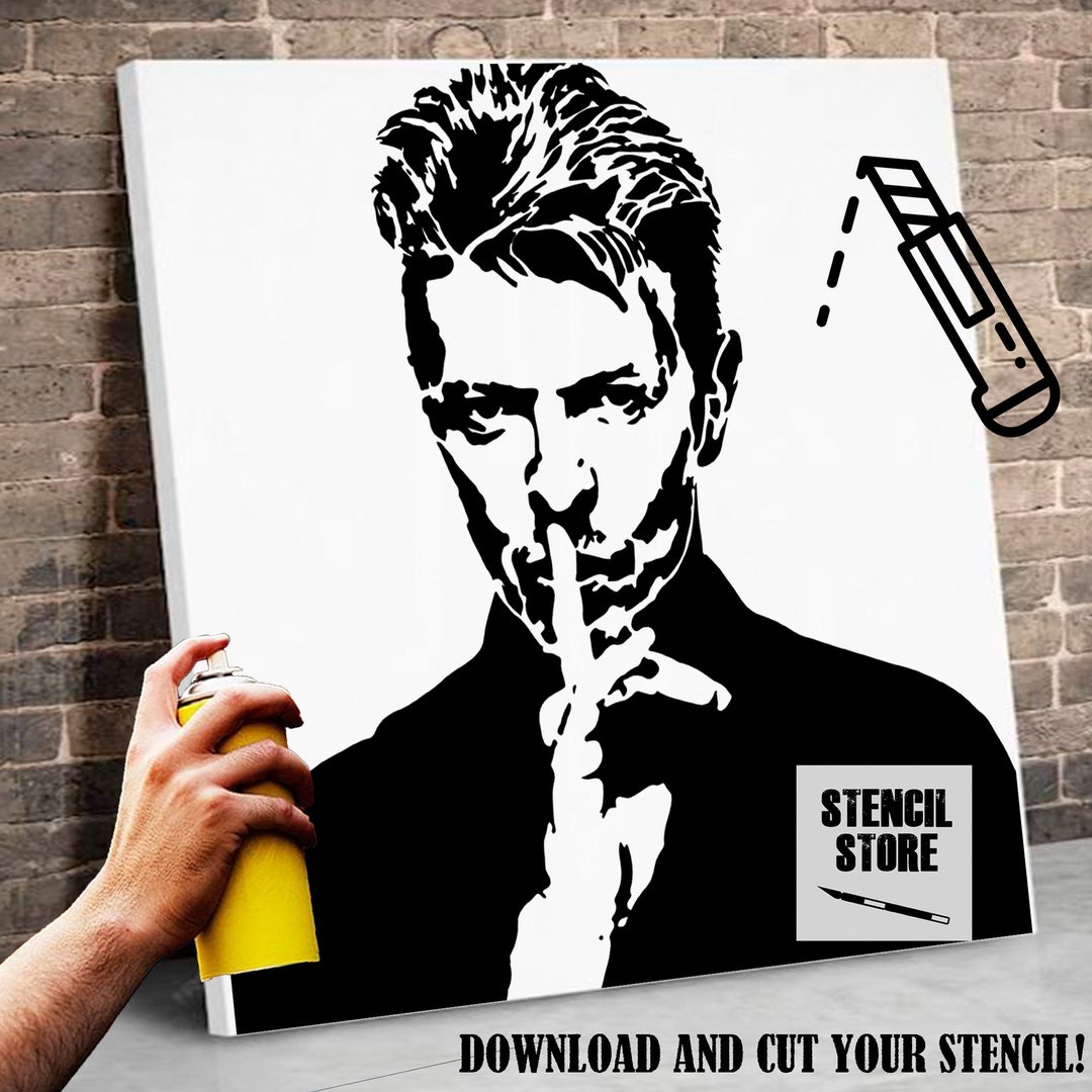 David Bowie Digital Stencil to Print for A3, 50x50, 80x80 DIY Formats ...