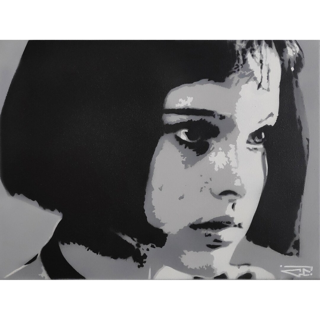 Original Portrait of Mathilda in Léon | Handmade Painting | Stencil ...