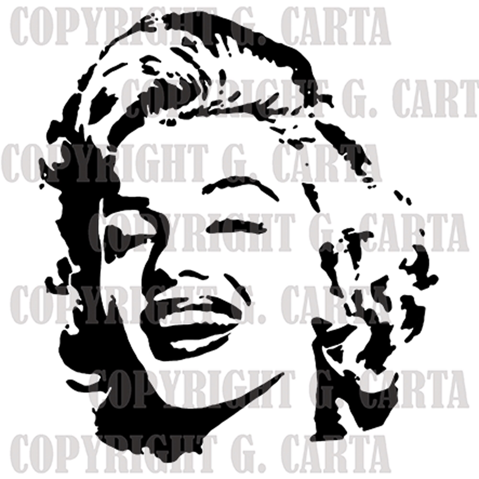 Marilyn Monroe Digital Stencil to Print for A3, 50x50, 80x80 DIY ...