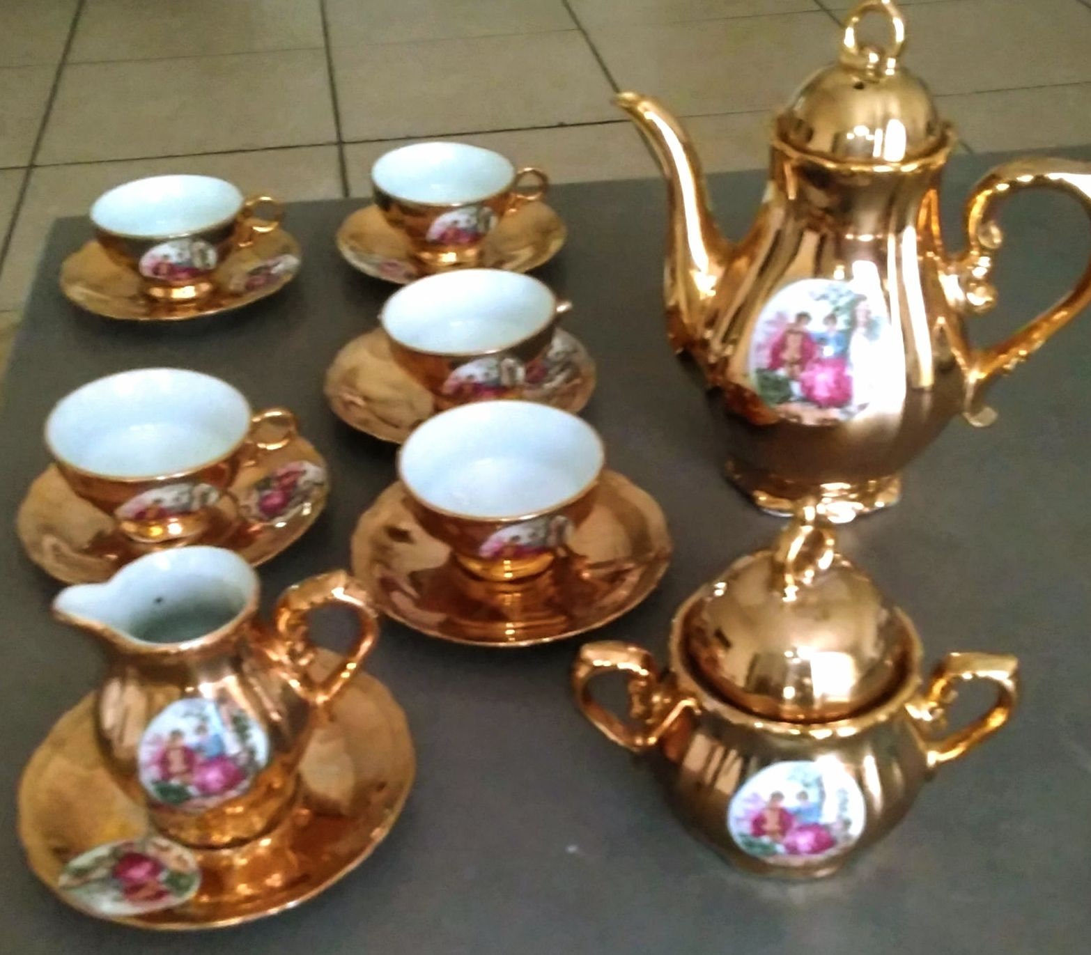 Antique Gold Tea Set - Etsy