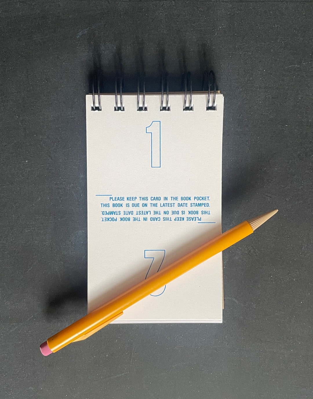 Library Due Date Card Notepad Book Club Gift Vintage Library Spiral ...