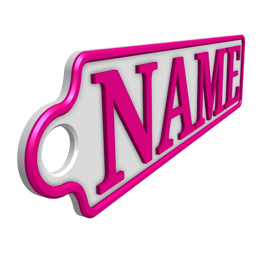 Personalized Key Chain Fob - Digital STL File - for 3D Printing - Etsy
