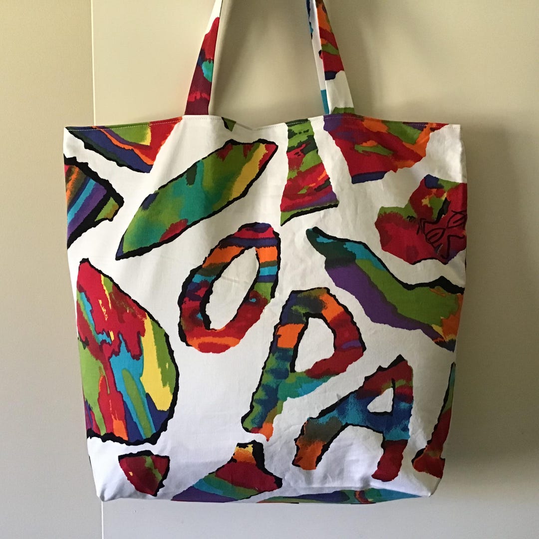 Amazing Jenny Kee ‘opal’ 1980s Vintage Fabric Handmade Tote Bag ...