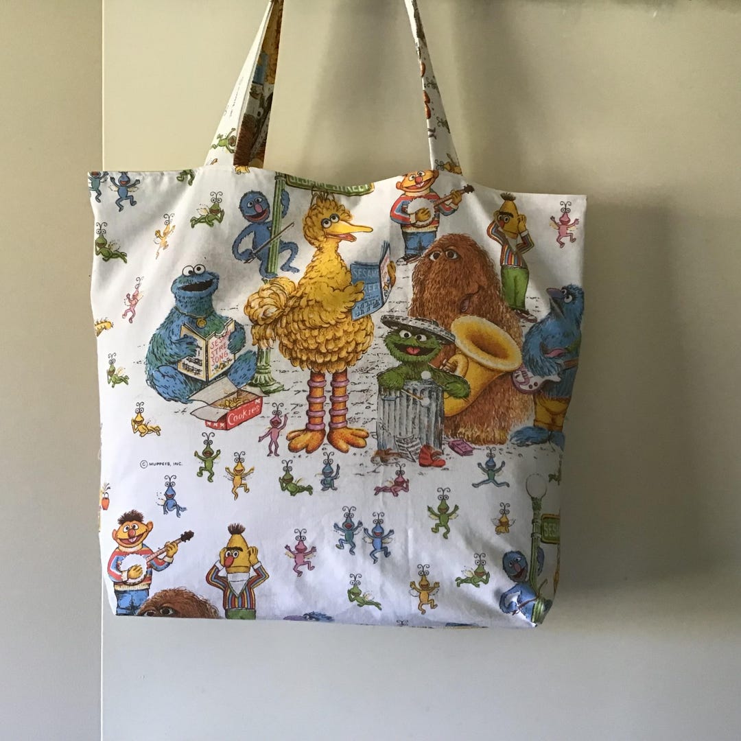 Sesame Street Muppets Inc. Licensed Fabric Handmade Tote Bag - Toy Bag ...