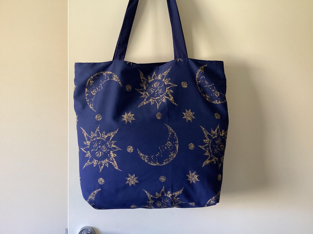 Handmade Celestial Sun and Moon Fabric Tote Bag Perfect for the Beach ...
