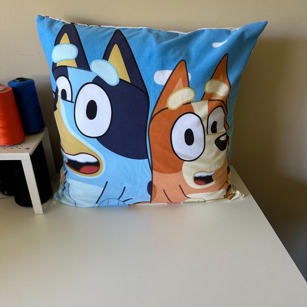 Handmade Bluey and Bingo Cushion Cover - Etsy