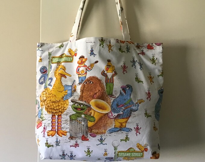Sesame Street Muppets Inc. Licensed Fabric Handmade Tote Bag - Toy Bag ...